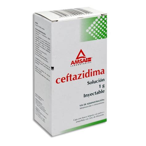 Ceftazidima 1g Solución Inyectable 1 Frasco Ampolleta Amsa Laboratorios