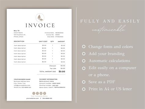 Invoice Template Google Sheets Invoice For Small Business Editable Invoice Template Simple
