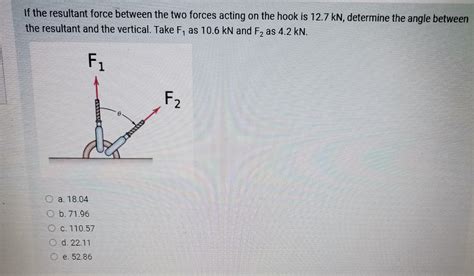 Solved If The Resultant Force Between The Two Forces Acting