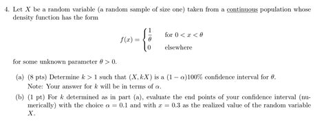 Solved Let X ﻿be A Random Variable A Random Sample Of Size