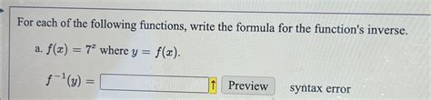 Solved For Each Of The Following Functions Write The