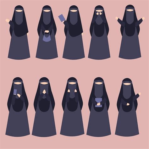 Premium Vector Woman Wearing Burqa