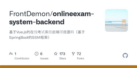 github frontdemon onlineexam system backend 基于vue js的在线考试系统后端项目源码（基于