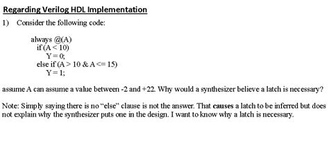 Solved Regarding Verilog HDL Implementation 1 Consider The Chegg
