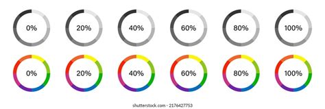 Loading Progress Bar Percentage Circle Set Stock Vector Royalty Free Shutterstock