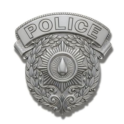 Traditional Police Badge Featuring Intricate Design And Emblematic