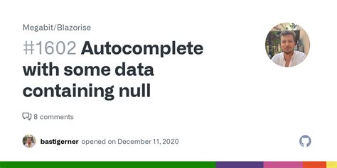 Autocomplete With Some Data Containing Null · Issue 1602 · Megabitblazorise · Github