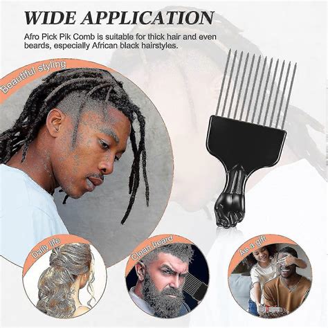 Afro Pick Comb Metal Pick Comb Plastic Afro Pick Hair Comb Wide Tooth