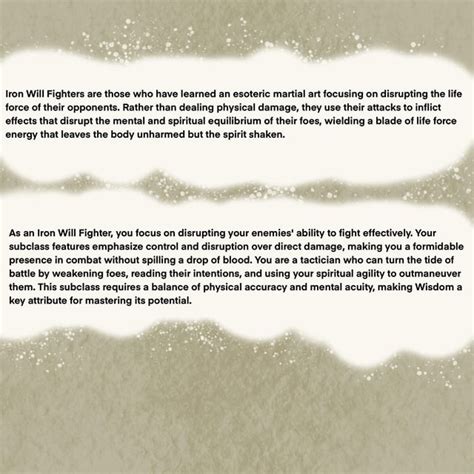 Iron Will Archetype Subclass Oc Art Runearthedarcana