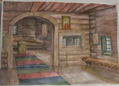 Рисунок избушка внутри 77 фото