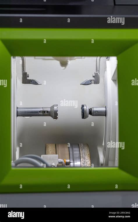 Optical Lens Cutter Eyeglass Cutting Milling Machine Optometry Equipment Closeup Of Eye Glasses