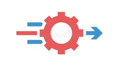 Gear Process Arrow Workflow Flat Design Icon Vector Design Generative Ai Stock Vector