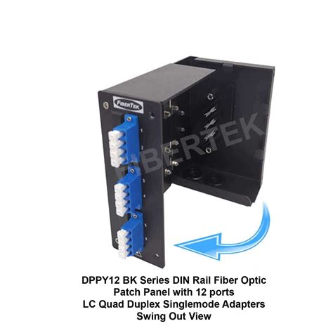Din Rail Fiber Optic Patch Panel With Lc Quad Duplex Dppy12 Bk Series