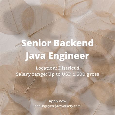 Nguyen Ngan Hani On Linkedin District 1 Hcmc Senior Backend Java Engineer Dear Valued