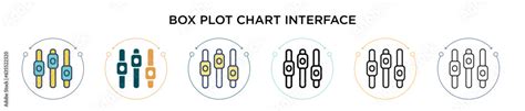 Box Plot Chart Interface Icon In Filled Thin Line Outline And Stroke