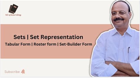 sets set representation roster form tabular form set builder