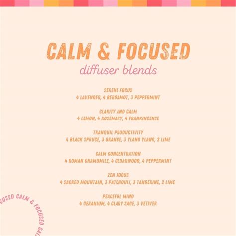 Calm And Focused Diffuser Blends And Recipes Calming Essential Oil Blends