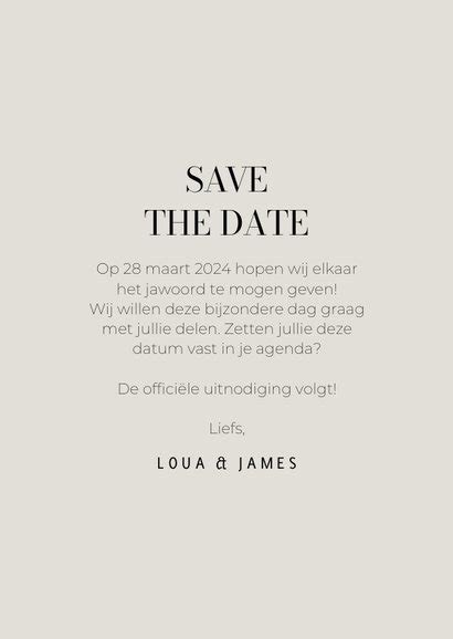 Stijlvolle Save The Date Bruiloft Met Kader Kaartje2go
