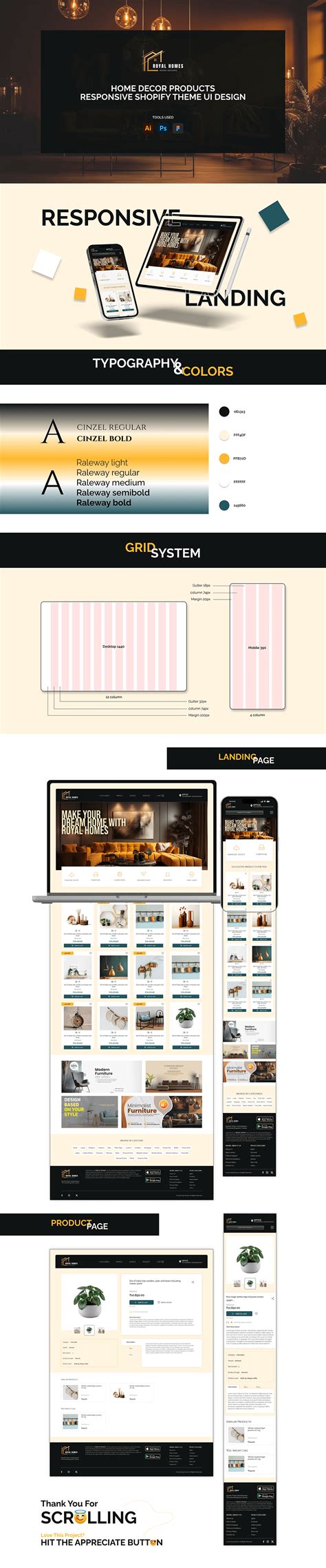 shopify theme responsive website ui design behance