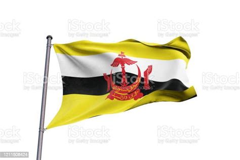 브루나이 플래그 는 흰색 배경에 흔들리고 클로즈업 고립 3d 일러스트 0명에 대한 스톡 사진 및 기타 이미지 0명 3차원 형태 개념 Istock