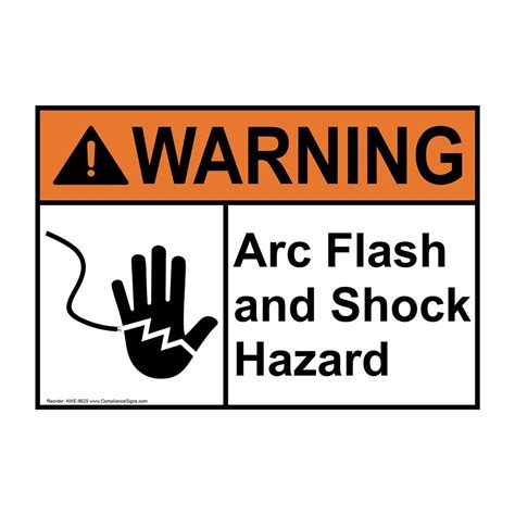 Buy ComplianceSigns Warning Arc Flash And Shock Hazard ANSI Safety Label Decal X Inch