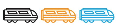 Subway High Speed Train Vector Logo Set Collection For Web App Ui Stock Illustration