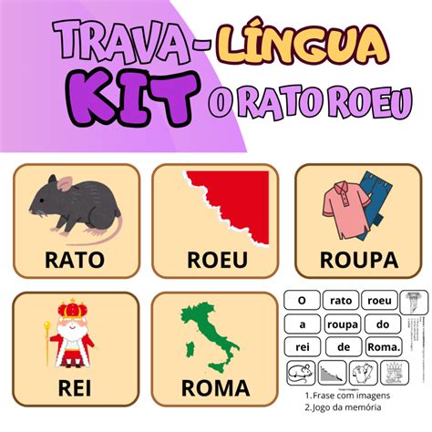Kit Trava Língua O Rato Roeu A Roupa Do Rei De Roma Tempo Pedagógico