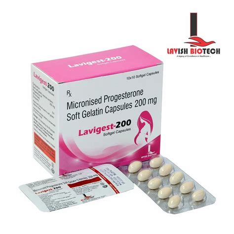 Natural Micronized Progesterone Capsules Strength 200 Mg Packaging