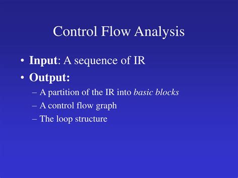 Ppt Control Flow Analysis Chapter 7 Powerpoint Presentation Free Download Id 4574977