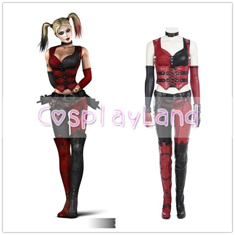 Batman Arkham City Harley Quinn Cosplay Costume Carnival Halloween