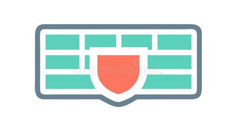 Firewall Network Security Icon Flat Design Protection It Vector Design Generative Ai Stock