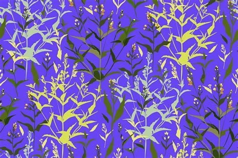 꽃과 잎이 다른 플로럴 원활한 패턴 식물 학적 일러스트 핸드 그린 섬유 프린트 직물 스와트 포장지 개화기에 대한 스톡 벡터 아트 및 기타 이미지 Istock