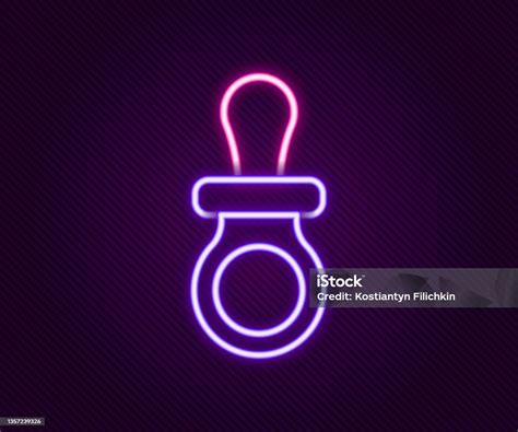 빛나는 네온 라인 아기 더미 젖꼭지 아이콘 검은 배경에 격리 아이의 장난감 다채로운 개요 개념 벡터 다중 색상에 대한 스톡 벡터 아트 및 기타 이미지 Istock