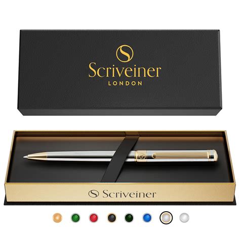 Scriveiner Silver Chrome Ballpoint Pen Stunning Luxury Pen Real Gold Desertcart Australia