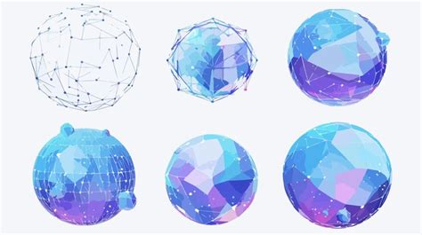 3d Vector Digital Wireframe Spherical Objects Design Premium Ai Generated Vector