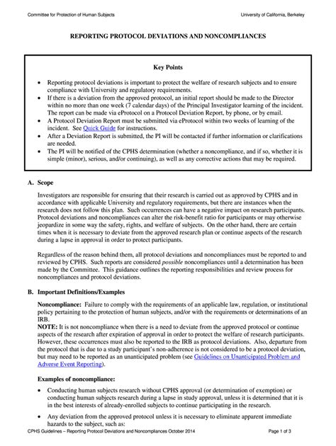 Fillable Online Reporting Protocol Deviations And Noncompliances Fax