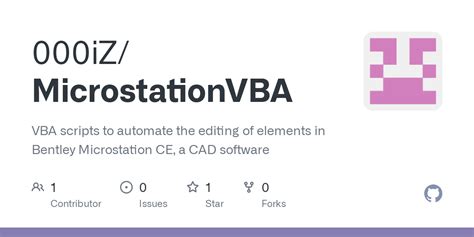 Github 000izmicrostationvba Vba Scripts To Automate The Editing Of
