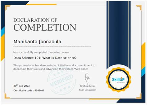 Manikanta J On Linkedin Datascience Bigdata Software Certification