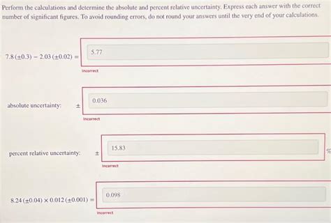 solved perform the calculations and determine the absolute