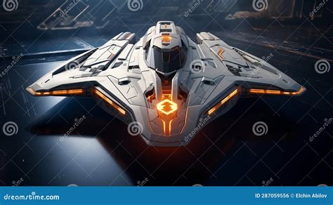 Science Fiction Concept Art Of A Spaceship Shaped Like Stock Illustration Illustration Of