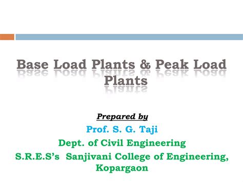 Base Load Plants And Peak Load Plant Pdf