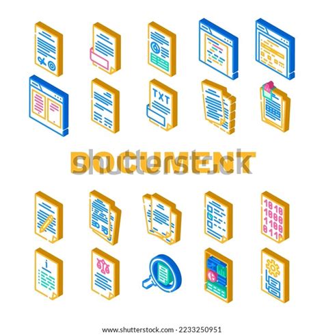 Document Business File Office Icons Set Stock Vector Royalty Free