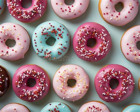 Many Different Colored Donuts On A Blue Background Stock Illustration Illustration Of Candy Many Different Colored Donuts On A Blue Background Stock Illustration Illustration Of Candy