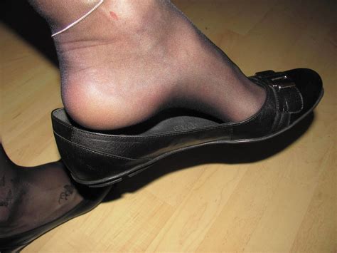 Very Cute Black Leather Ballet Flats And Nylons Close Up Flickr