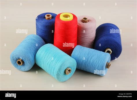 Bobbin With Thread On The Table Stock Photo Alamy