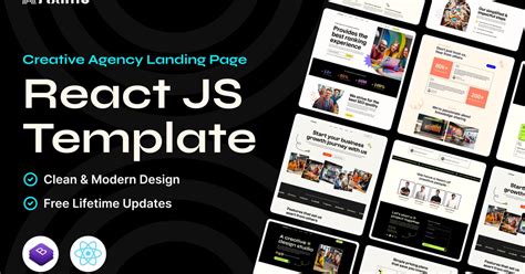 Aximo Creative Agency React Js Template Landing Page Templates Site