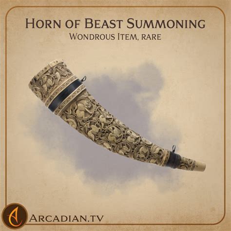 Horn Of Beast Summoning DnD Magic Item Arcadian Media