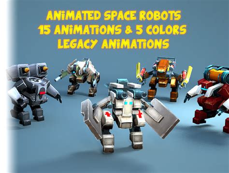 Sci Fi Animated Space Robots 3d Robots Unity Asset Store