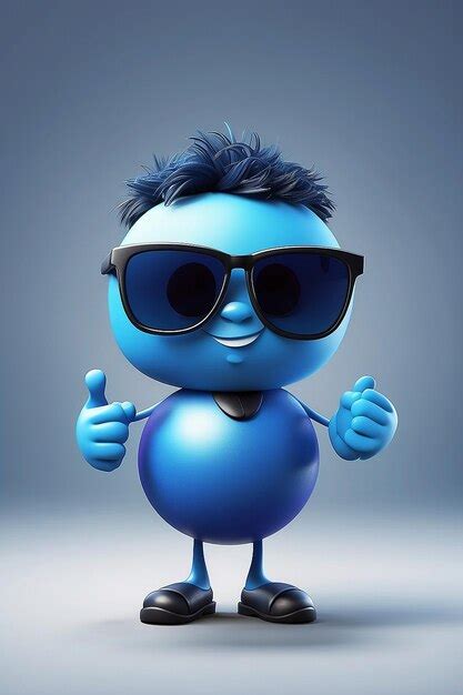 Blue Cartoon Character With Goggles
