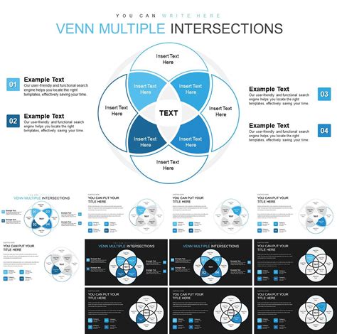 venn intersection powerpoint charts template download presentation powerpoint charts